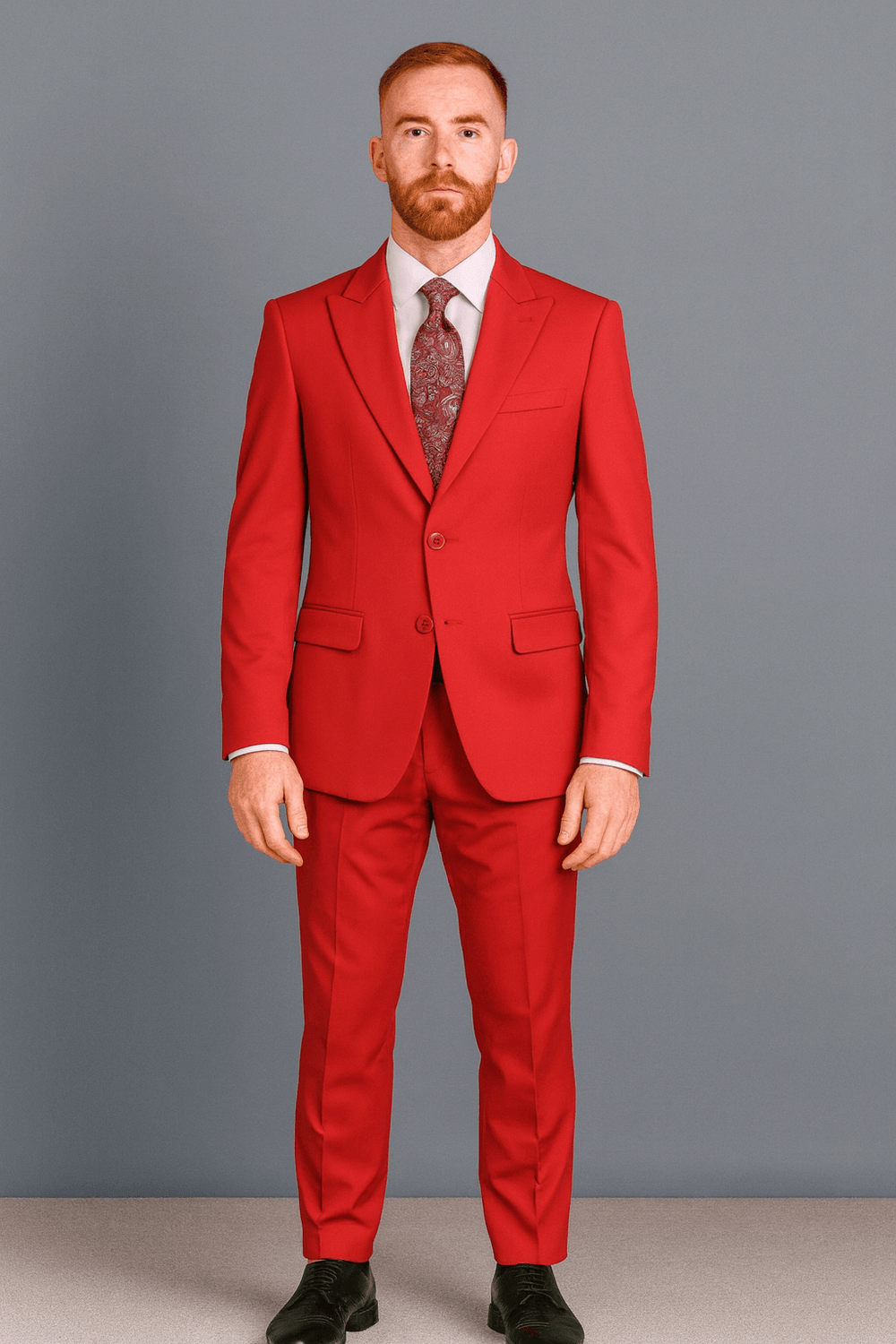 Vitali Suit – Men’s Red Modern Fit